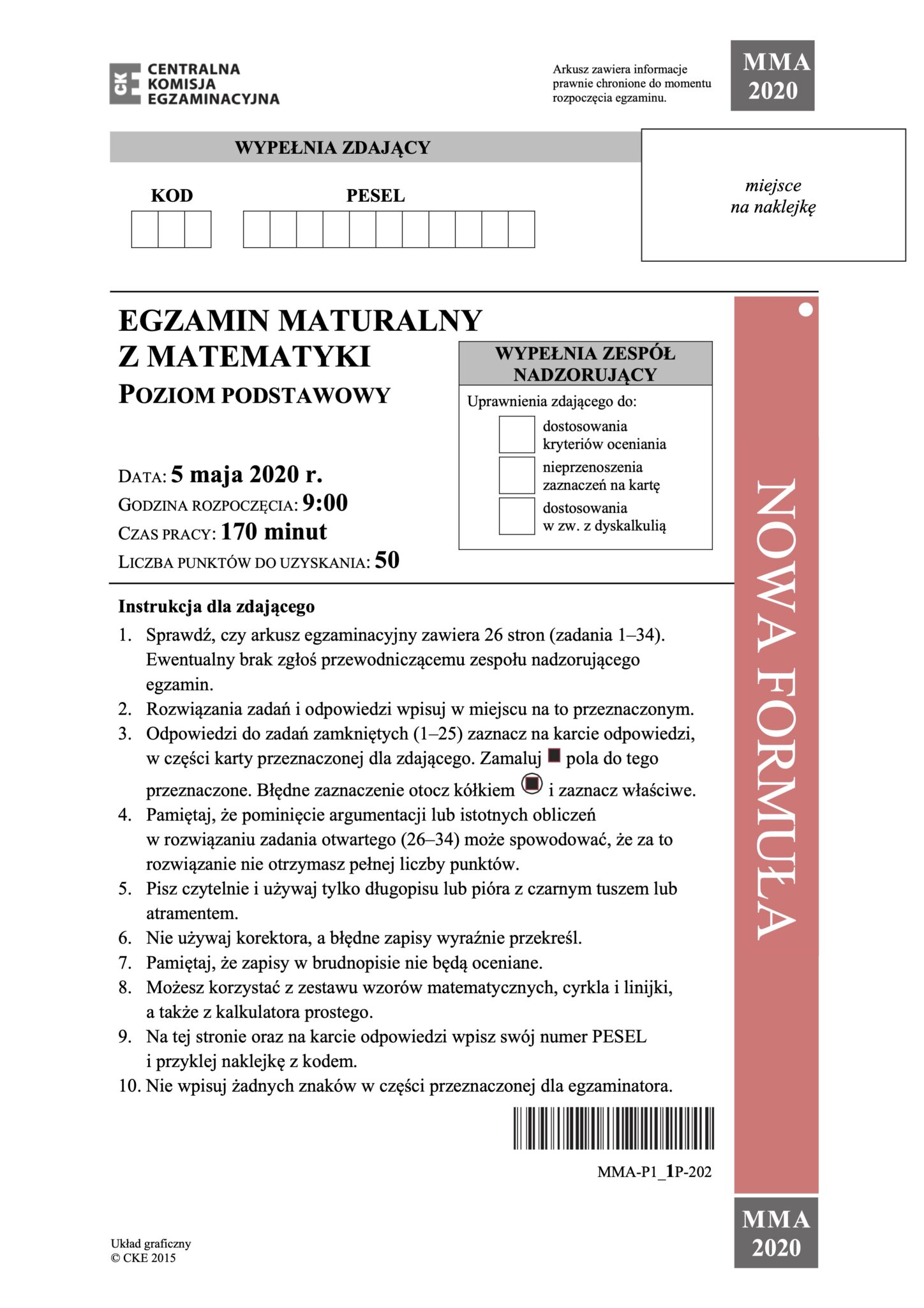 Matura z matematyki poziom podstawowy – maj 2020 – Wielka Powtórka ...